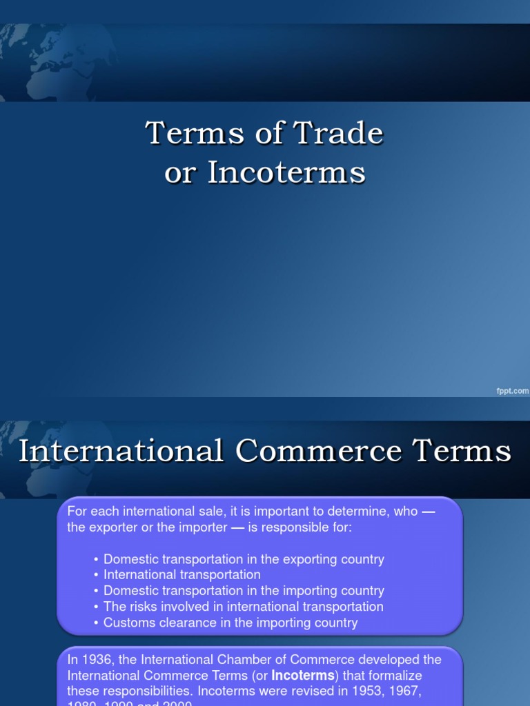 Incoterms | PDF | Private Law | Trade