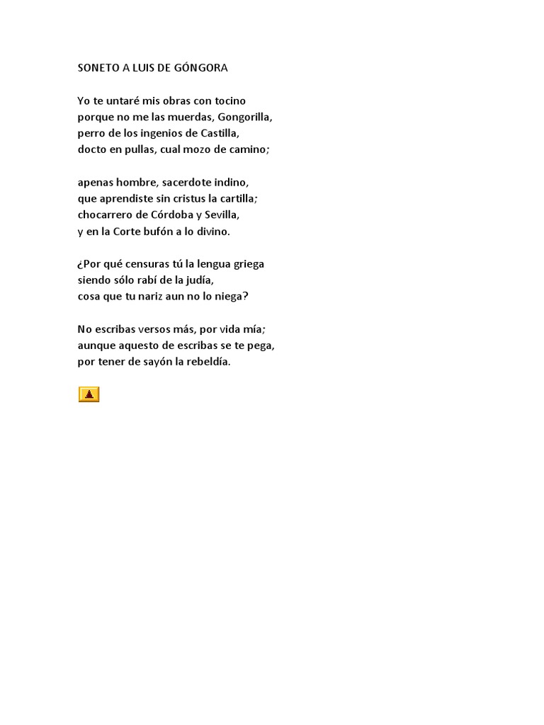 Soneto A Luis de Góngora | PDF
