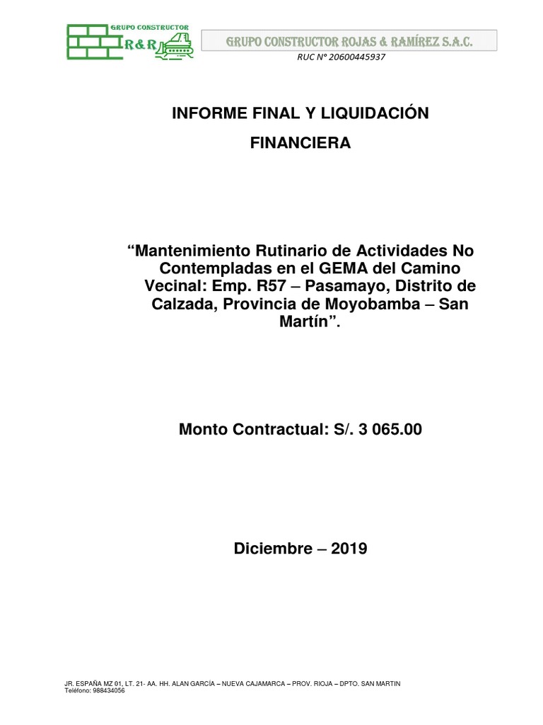 Informe IVP MANTENIMIENTO NO GEMA | PDF | Transporte | Naturaleza