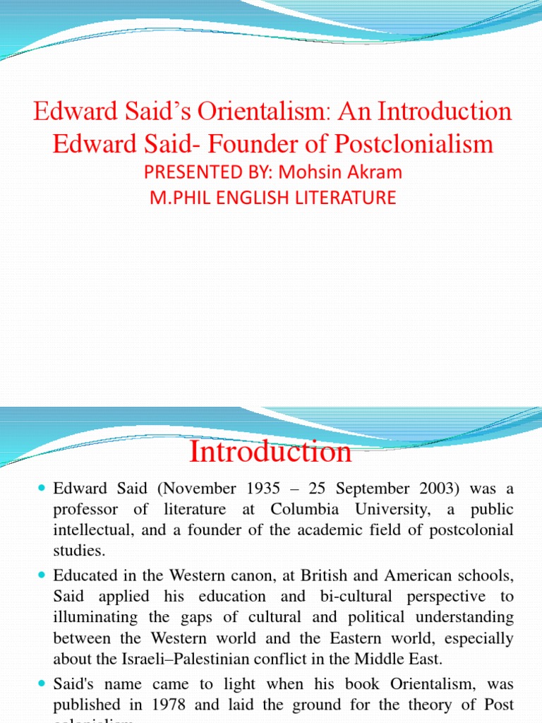 Edward Said's Orientalism Explained | PDF | Postcolonialism ...