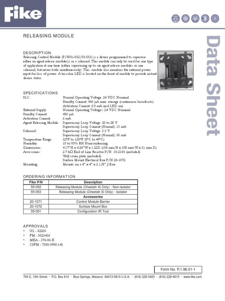Releasing Module P.1.96.01-1 | PDF | Electrical Equipment | Electric Power