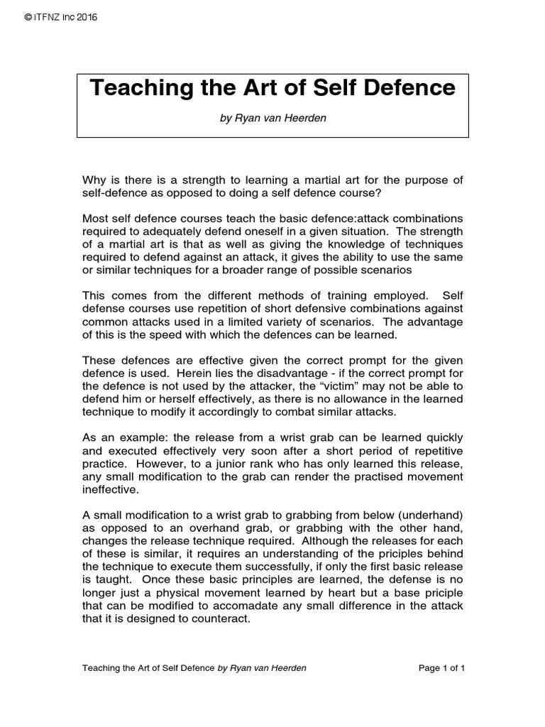 7 Teaching Self Defence | PDF | Self Defense | Learning