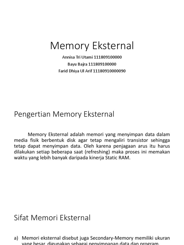 Memory Eksternal | PDF
