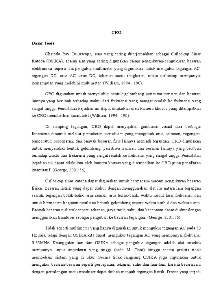 CRO + Multimeter | PDF | Metode & Bahan Ajar | Sains & Matematika