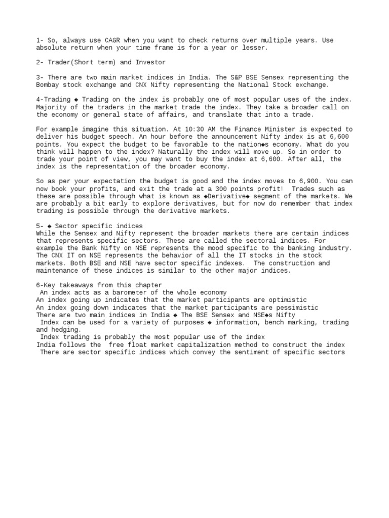 Stock Market Notes | Download Free PDF | Stock Market | Economies