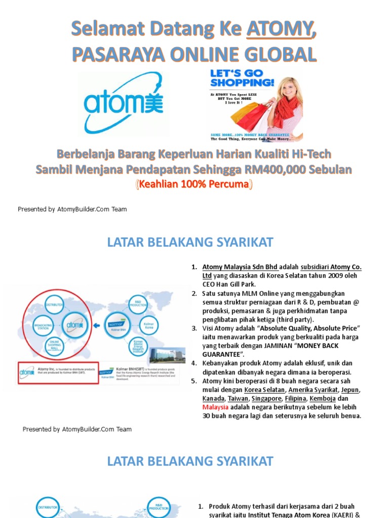 Atomy Malaysia Presentation PDF | PDF