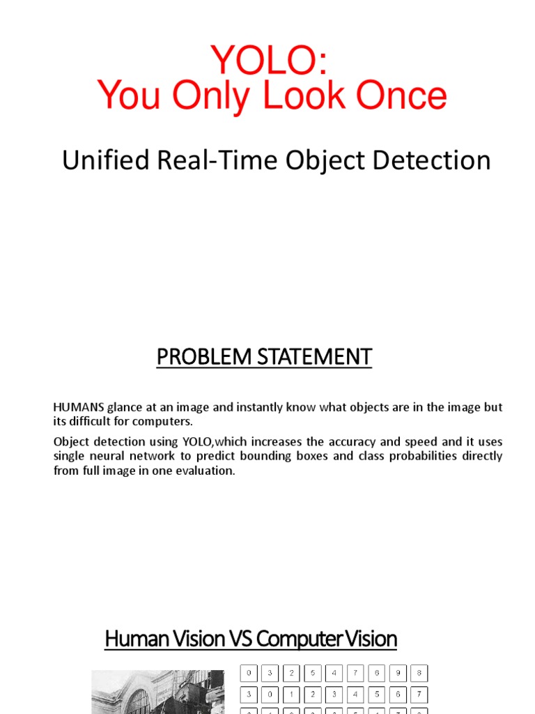 Unified Real-Time Object Detection | PDF | Computer Vision | Pattern Recognition