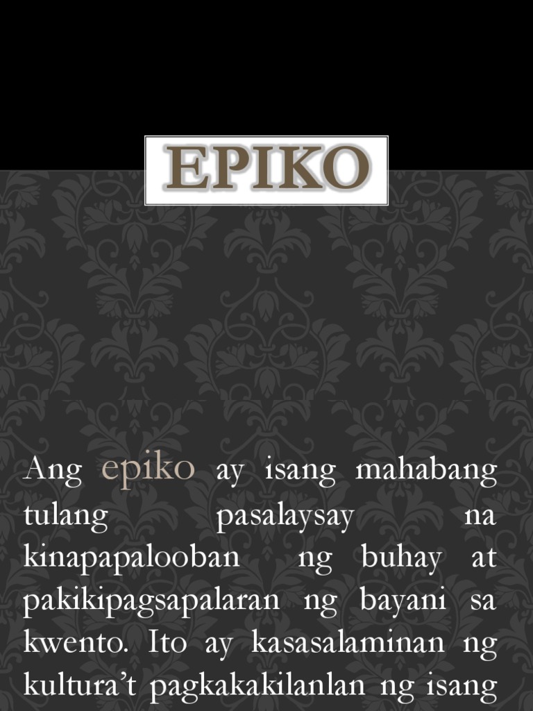 Lahat NG Epiko | PDF