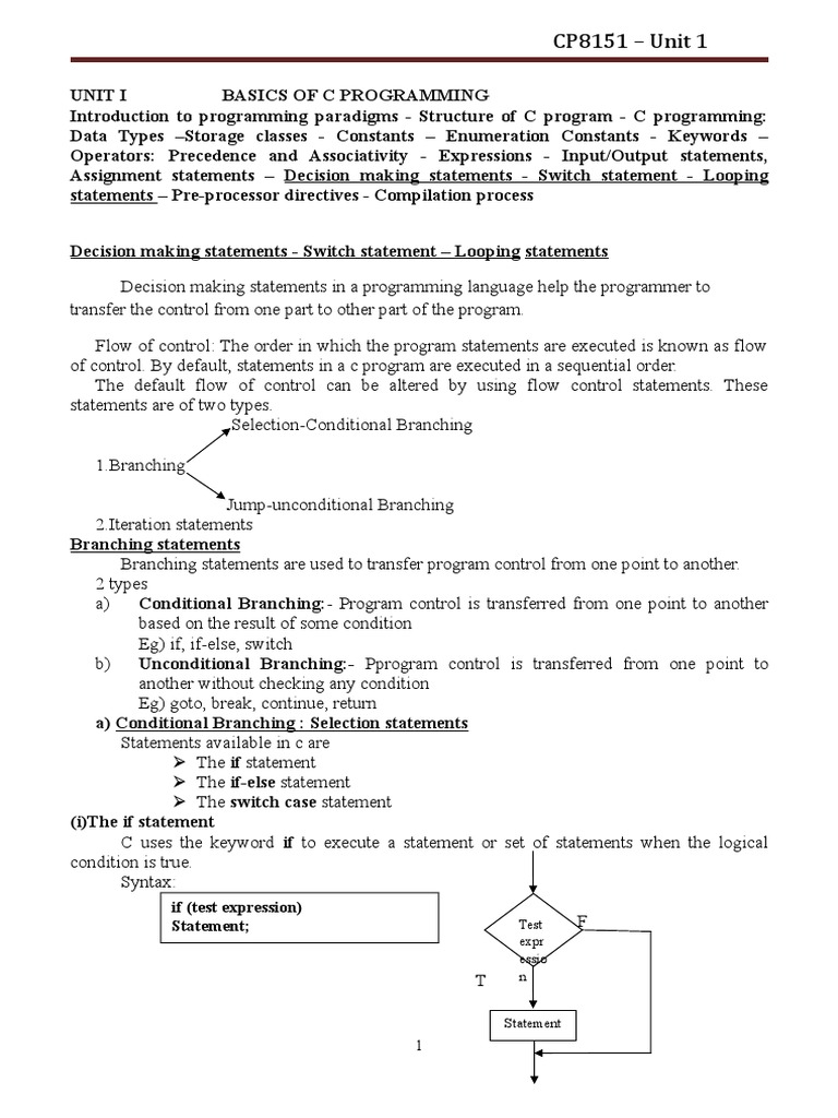 Decision Making and Looping | Download Free PDF | Control Flow | C (Programming Language)