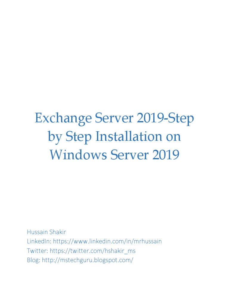 Exchange Server 2019-Step by Step Installation On Windows Server 2019 ...