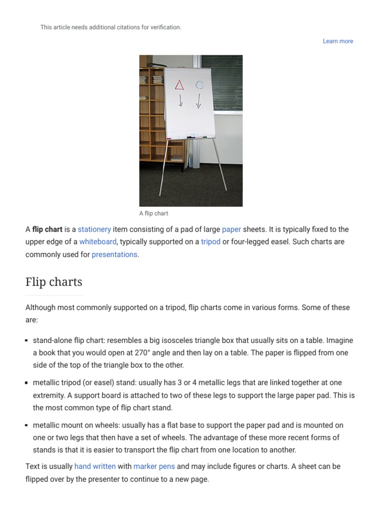 Flip Chart - Wikipedia | Download Free PDF | Media Technology | Equipment