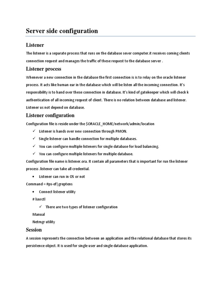 Server Side Configuration | PDF | Load Balancing (Computing) | Databases