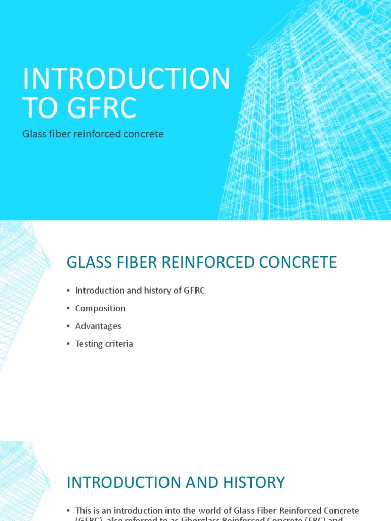 Introduction To GFRC | PDF | Reinforced Concrete | Concrete