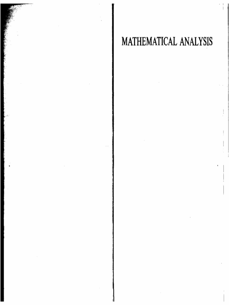 Apostol - Mathematical Analysis PDF | PDF