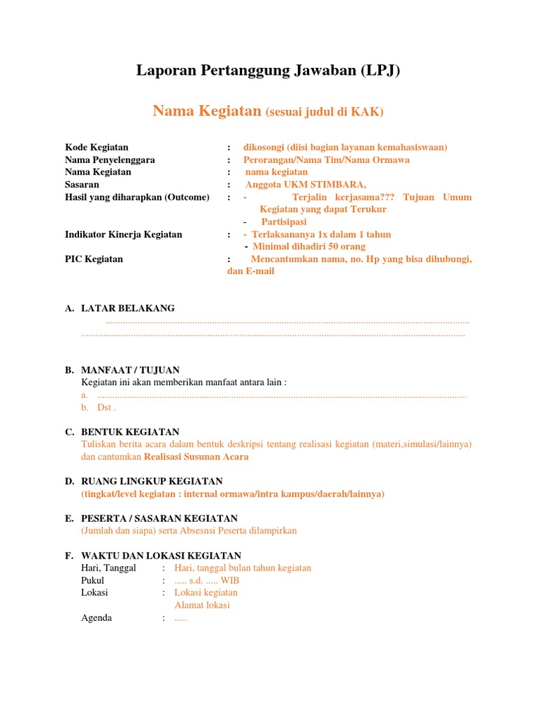 Laporan Pertanggung Jawaban Kegiatan UKM | PDF