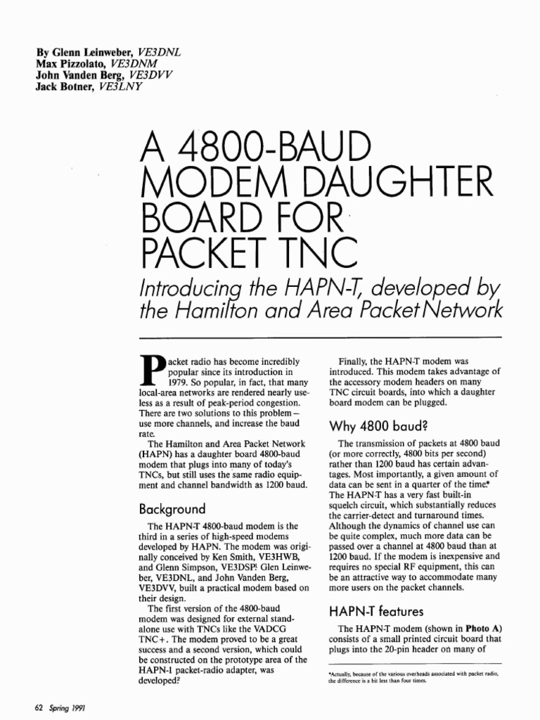 4800 Baud Modem Daughter Board PDF | PDF | Modem | Network Packet