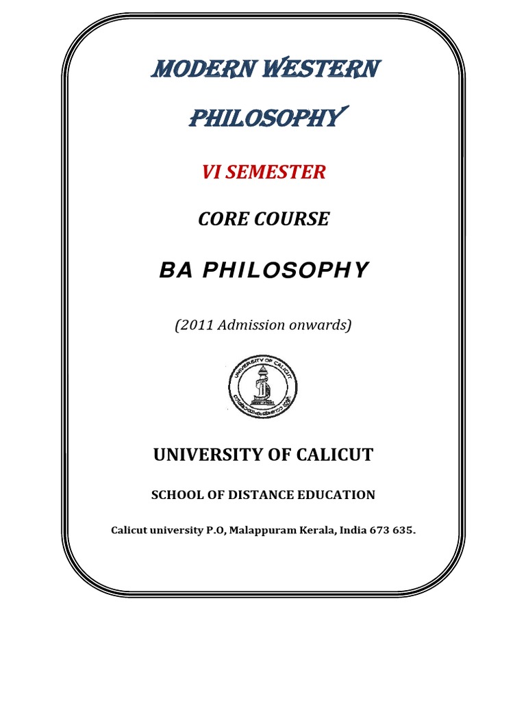 Modern Western Philosophy PDF | PDF | Rationalism | René Descartes