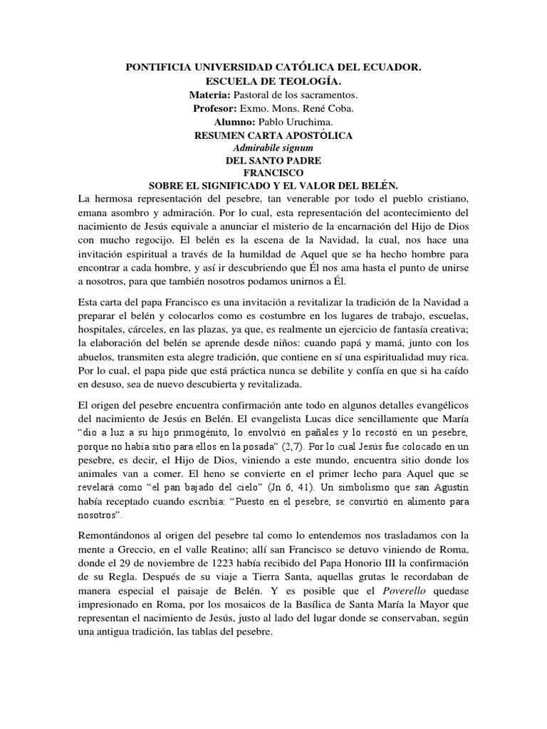 REsumen Admirabile Signum | PDF | María, madre de Jesús | San José