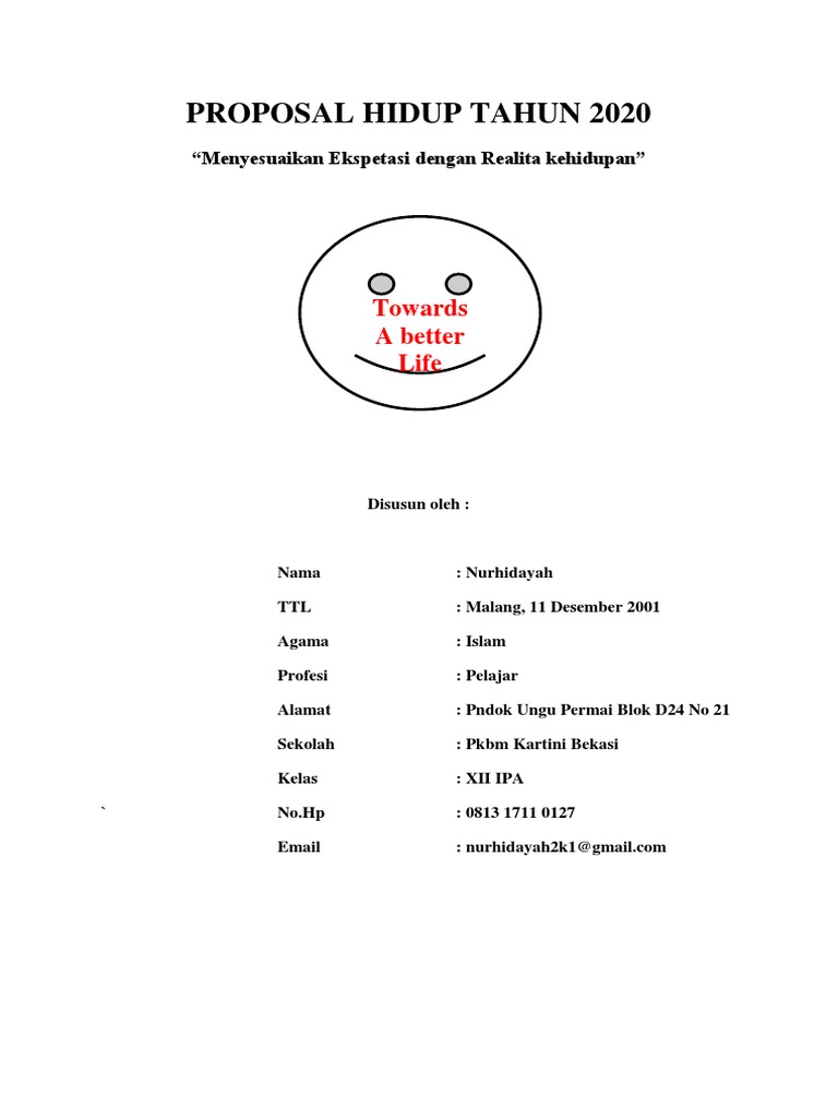 Proposal Hidup Nurhidayah 2020 | PDF | Pengembangan Diri