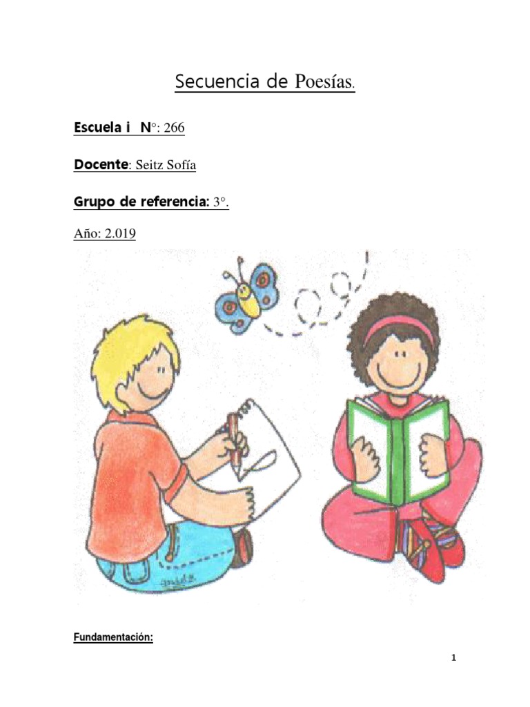 Secuencia de Poesías 3° Esc 266 T.M.docx Versión 1 | PDF | Poesía | Autor