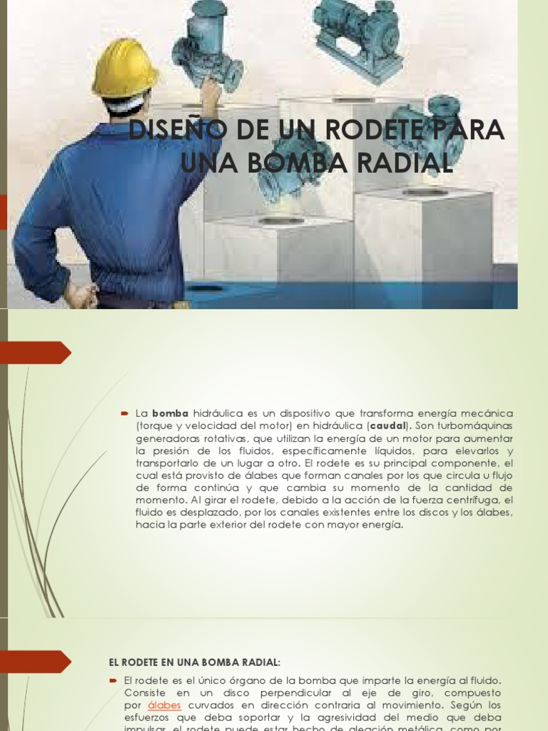 Diseño de Un Rodete para Una Bomba Centrífuga | PDF | Turbomaquinaria ...