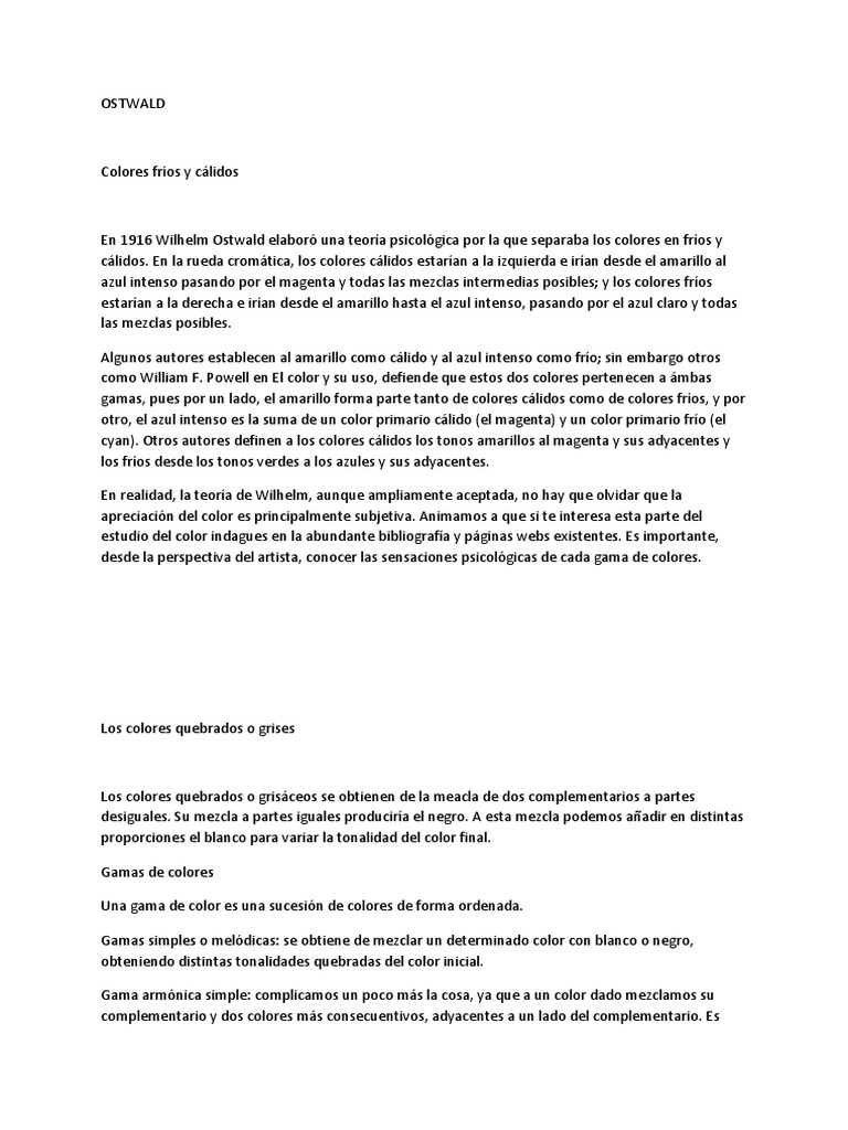 Teoría del Color de Ostwald | PDF | Azul | Color