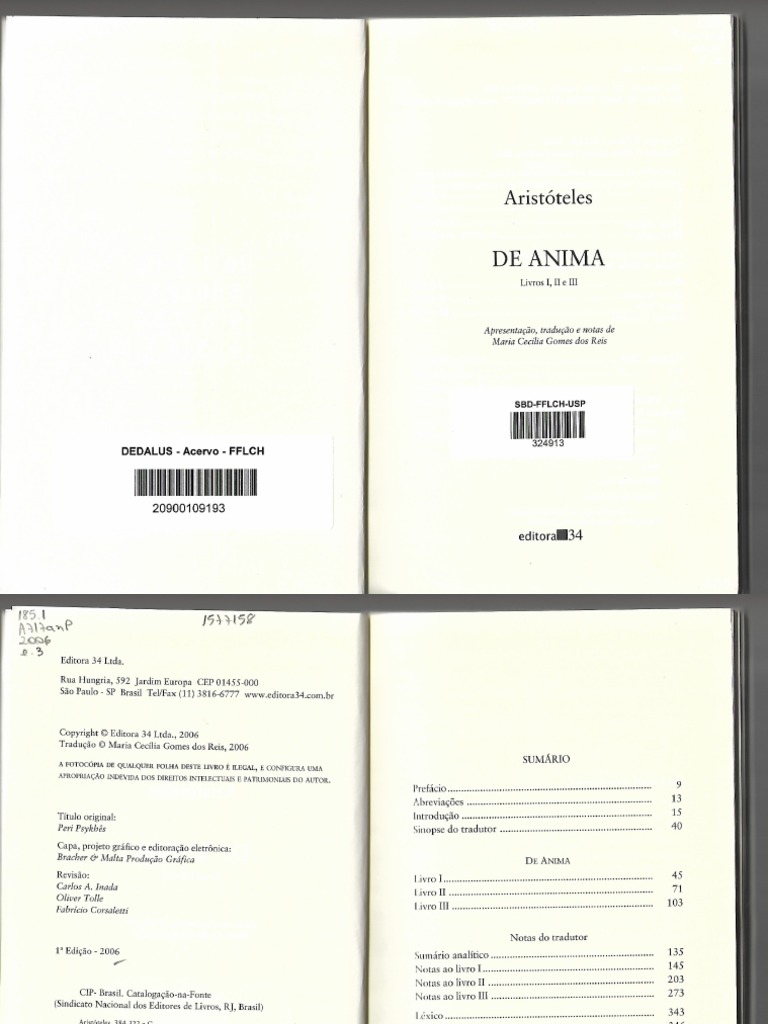 De Anima - Aristóteles PDF | PDF