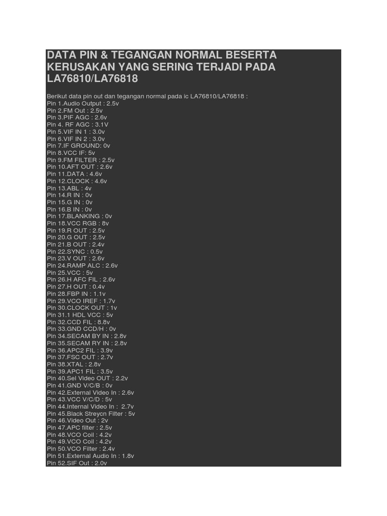 Ic LA76818, 76810 | PDF