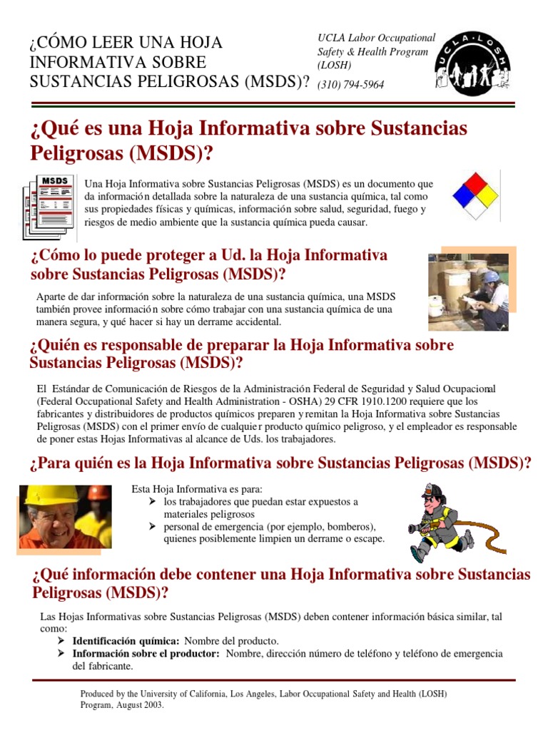 Cómo Leer Hojas de Seguridad (MSDS) | PDF | Administración de Seguridad ...