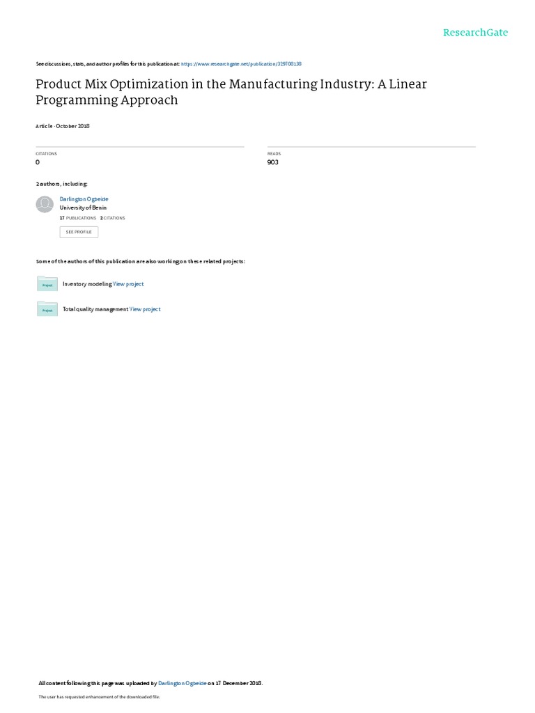 LinearProgrammingModel1 PDF | PDF | Mathematical Optimization | Linear ...