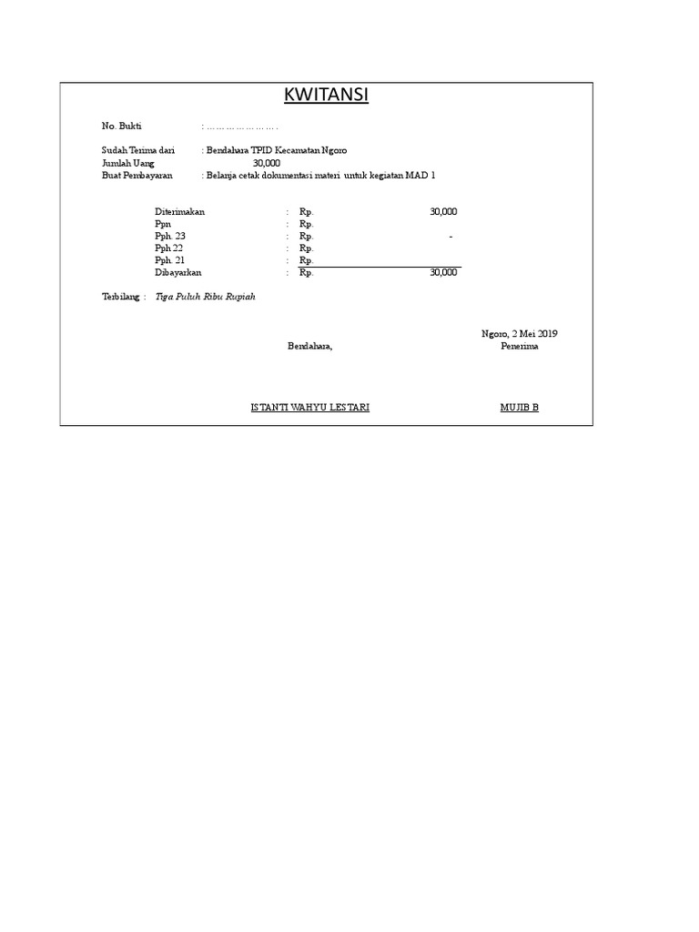 Format Kwitansi | PDF