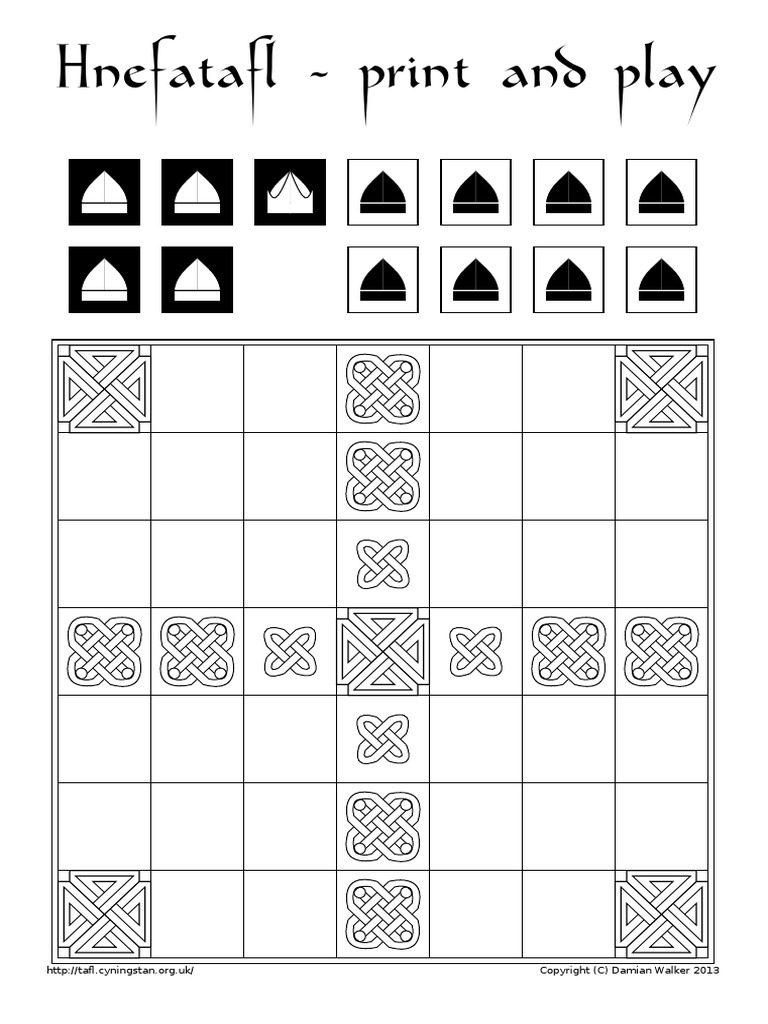 Hnefatafl 7x7 | PDF | Paper | Printer (Computing)