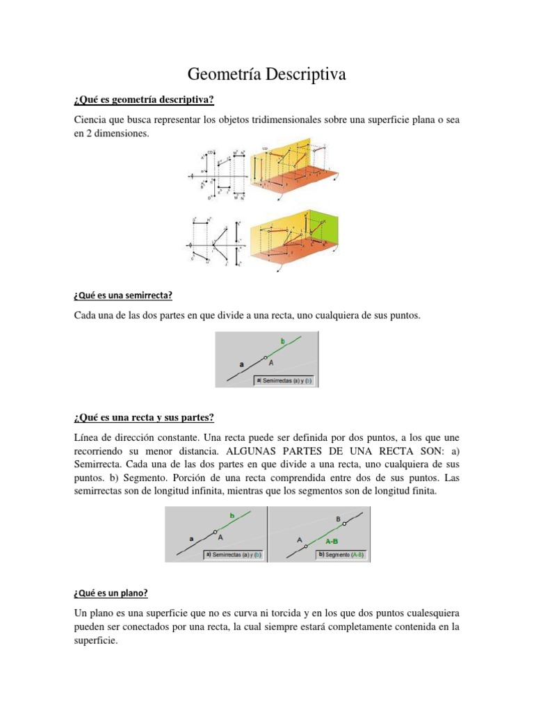 Geometría Descriptiva | PDF | Geometria plana) | Línea (geometría)