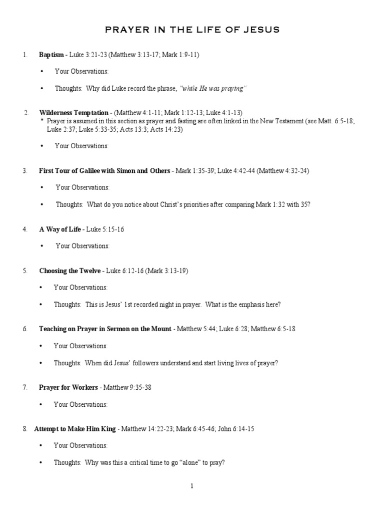 Prayer in The Life of Jesus PDF | PDF | Gospel Of Matthew | Gospel Of Mark