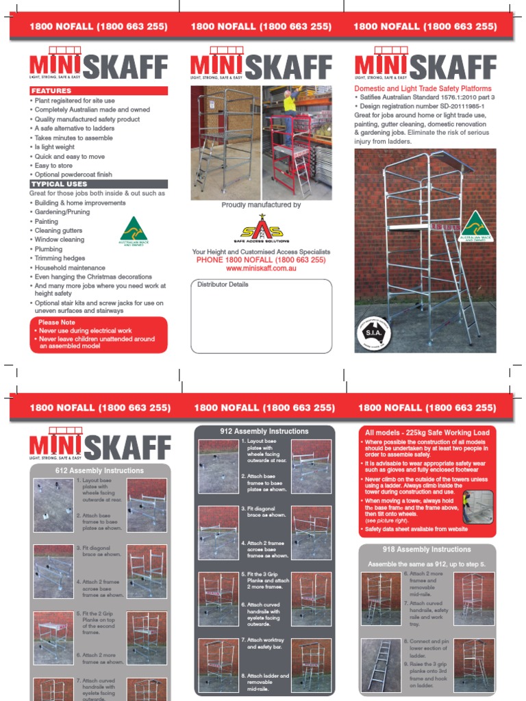 Miniskaff Assembly Instructions PDF | PDF | Stairs | Manufactured Goods