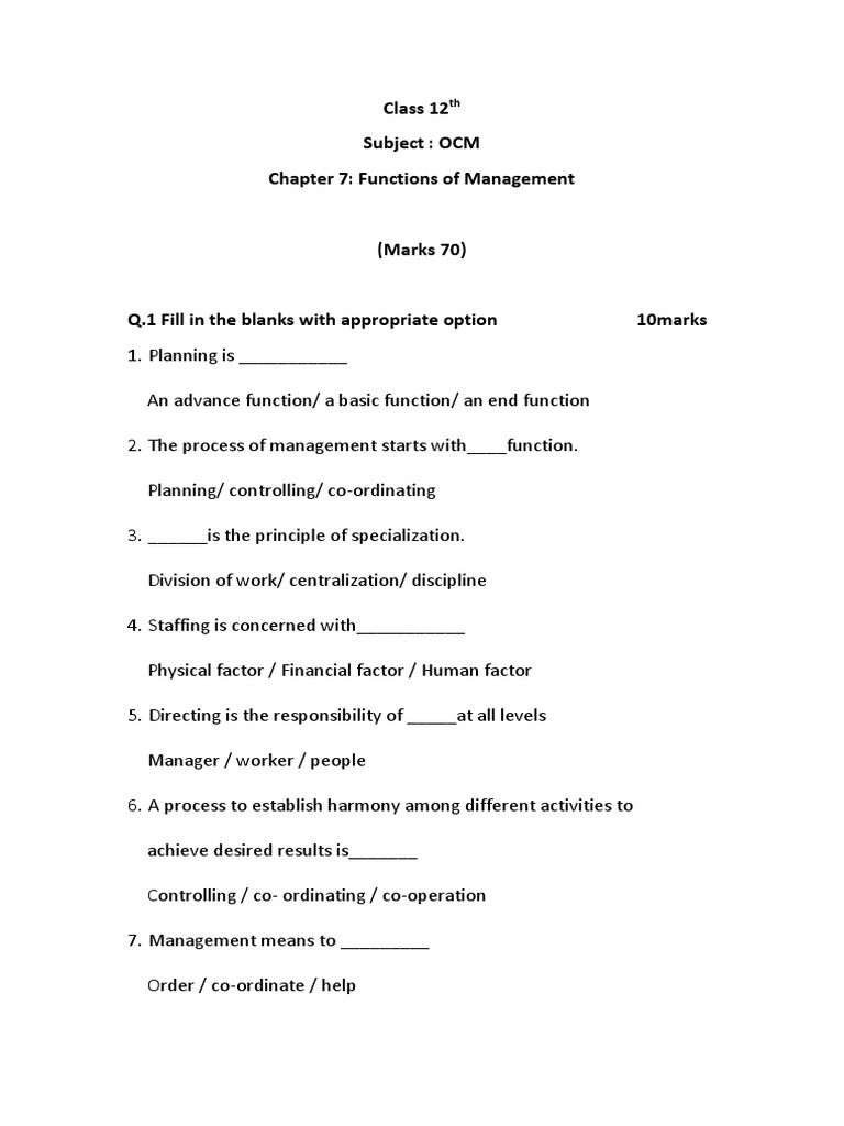 7 Functions of Management | PDF | Cognition | Business