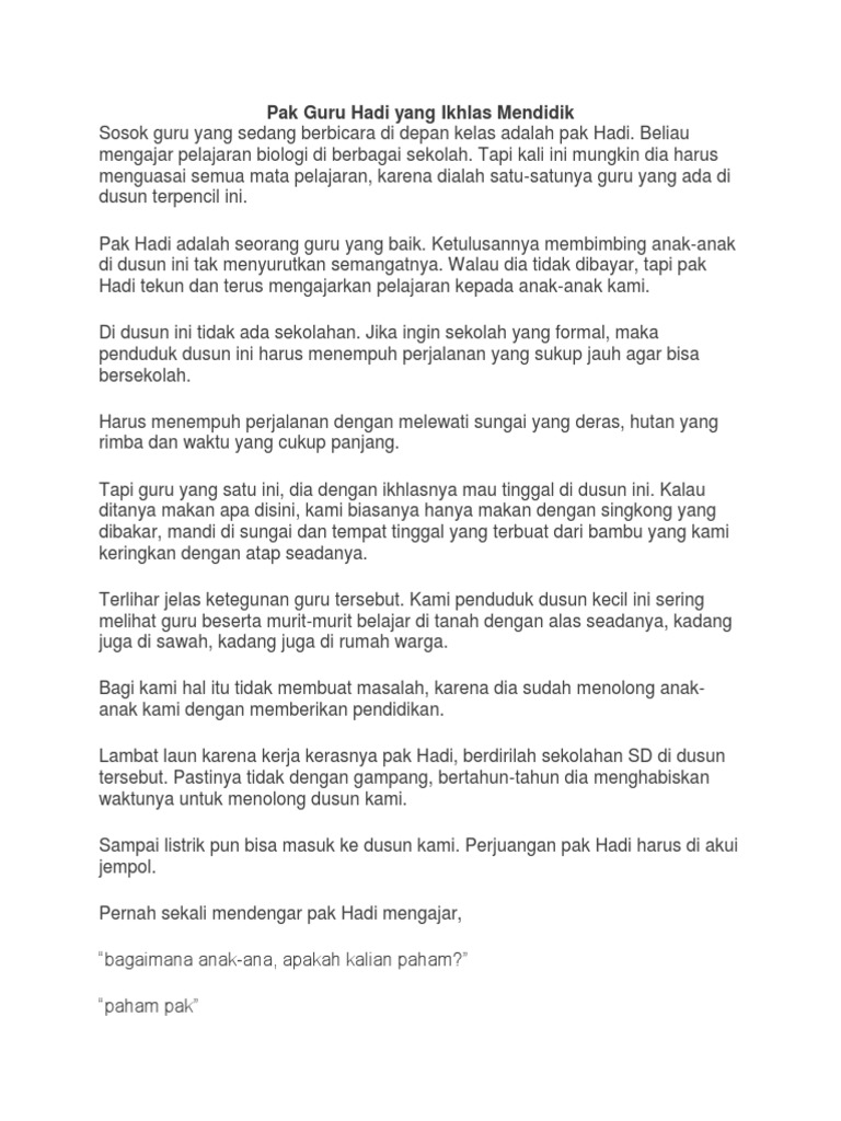 Cerpen Pendidikan | PDF