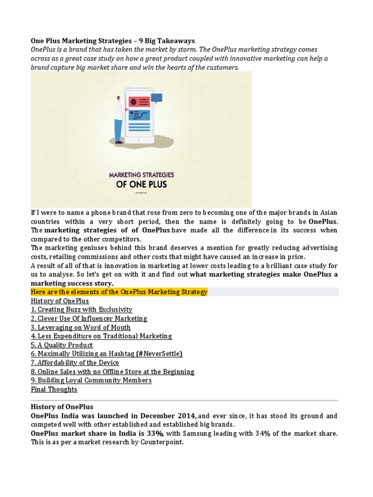 OnePlus-Case Study | PDF | Retail | Brand