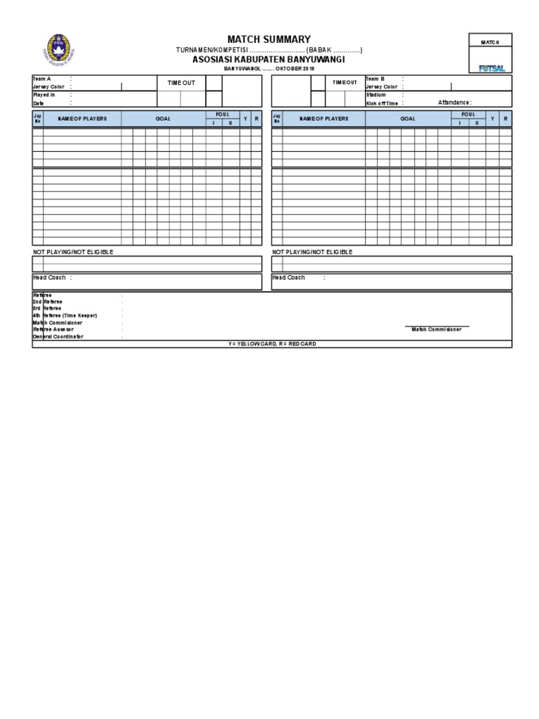 Form Futsal Folio | PDF | Sport Variants | Ball Games