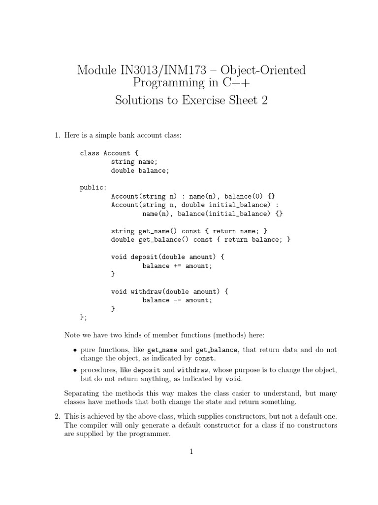 Lab2 Solutions Pdf Constructor Object Oriented Programming Programming 