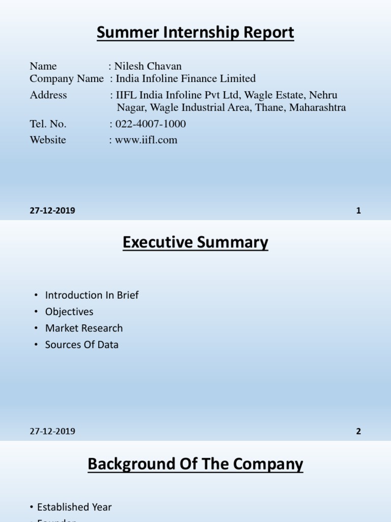 IIfl Internship | Download Free PDF | Stock Market | Stocks