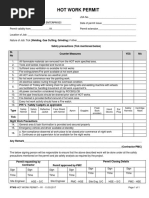 Cold Work Permit: The Following Areas / Items Have Been Inspected by ...