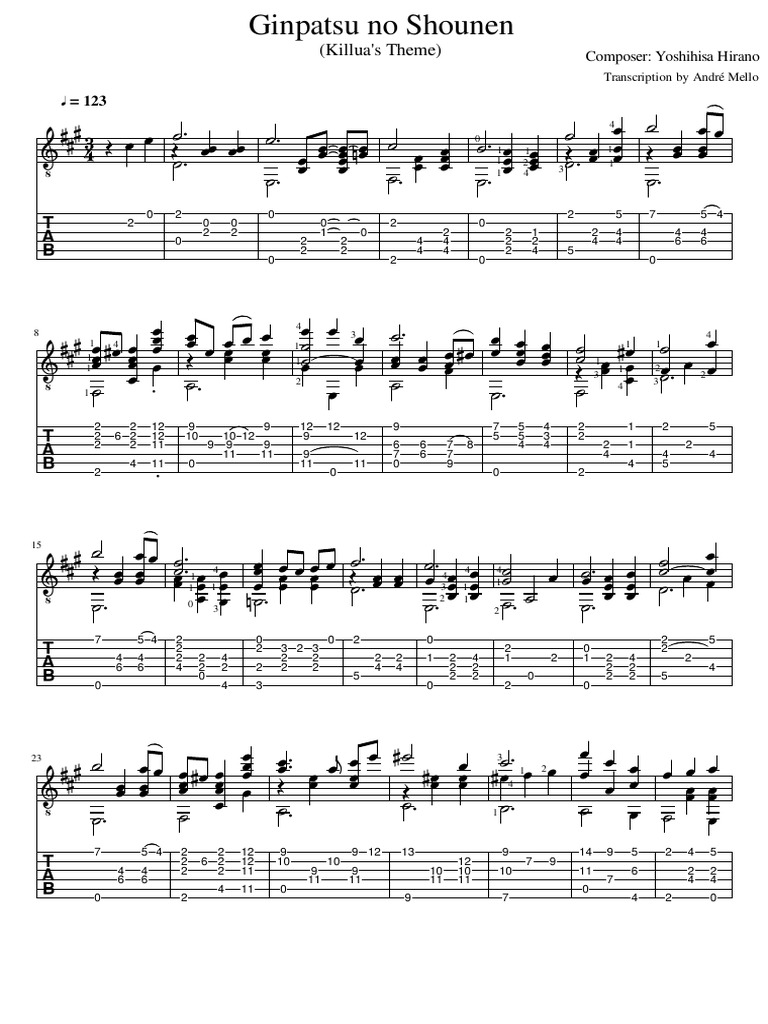 Killua's Theme Sheet Music | PDF