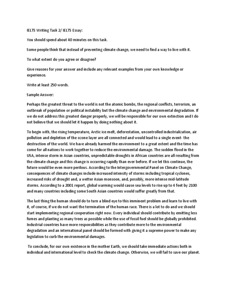 IELTS Writing Task 2 "Some People Think That Instead of Preventing ...