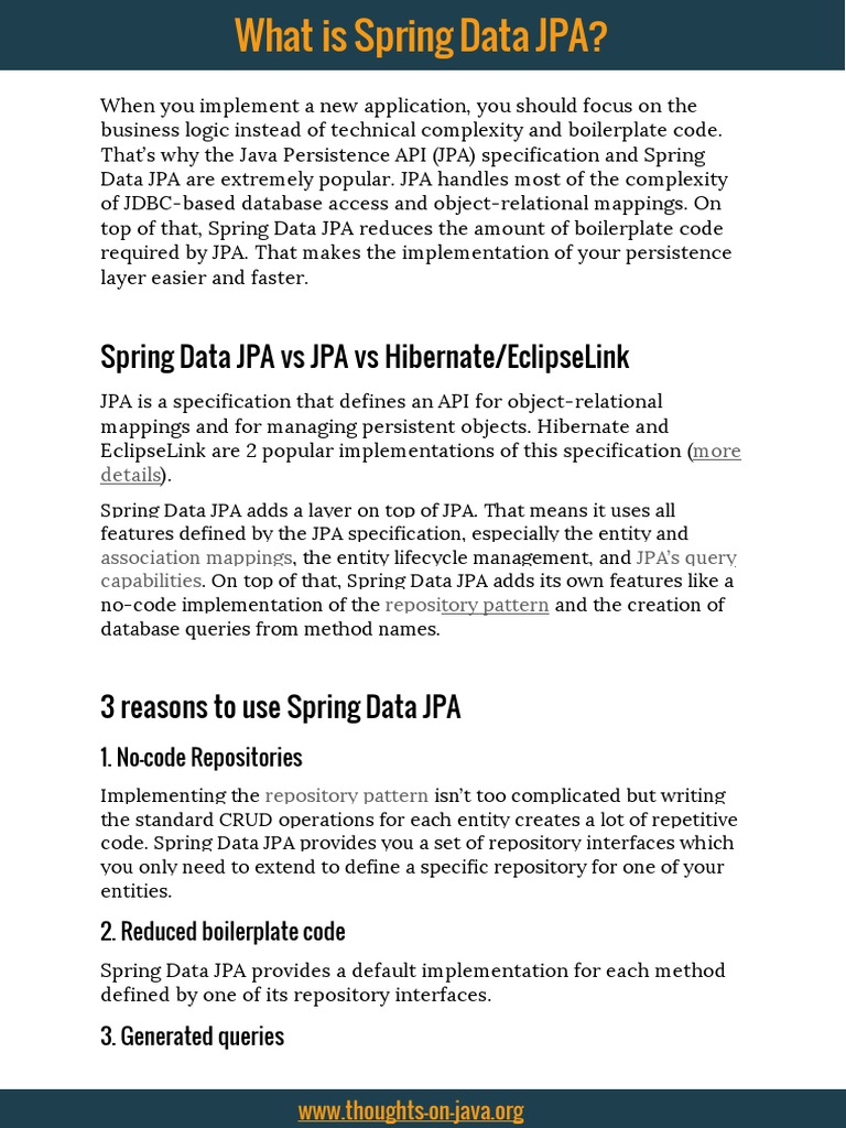 What Is Spring Data JPA PDF | PDF | Databases | Computing Platforms