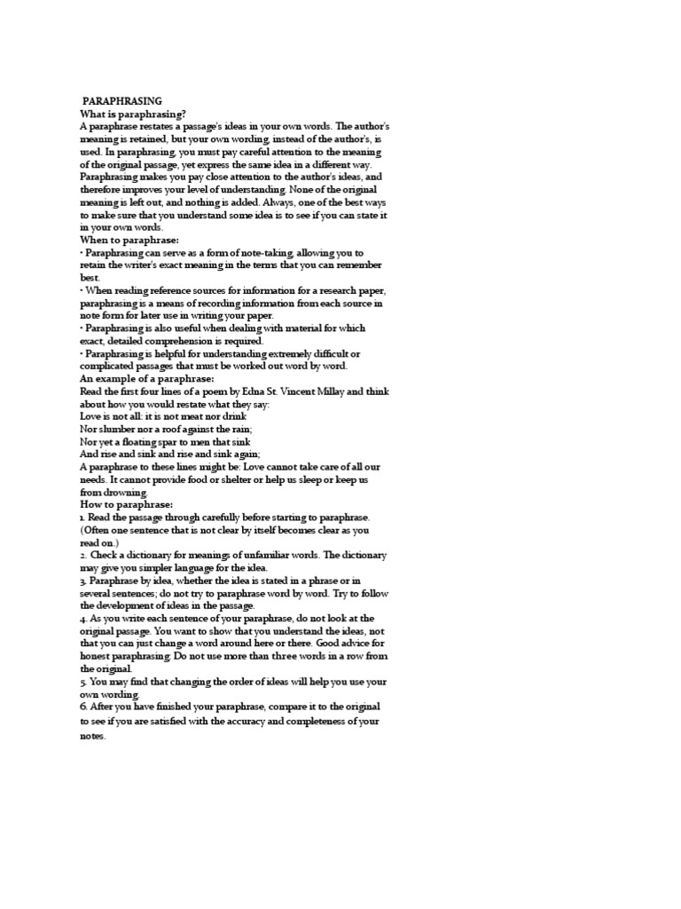 Paraphrasing | PDF | Cognition | Cognitive Science