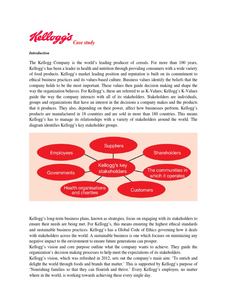 Kelloggs Case Study 2 2019 PDF | PDF | Corporate Social Responsibility | Brand