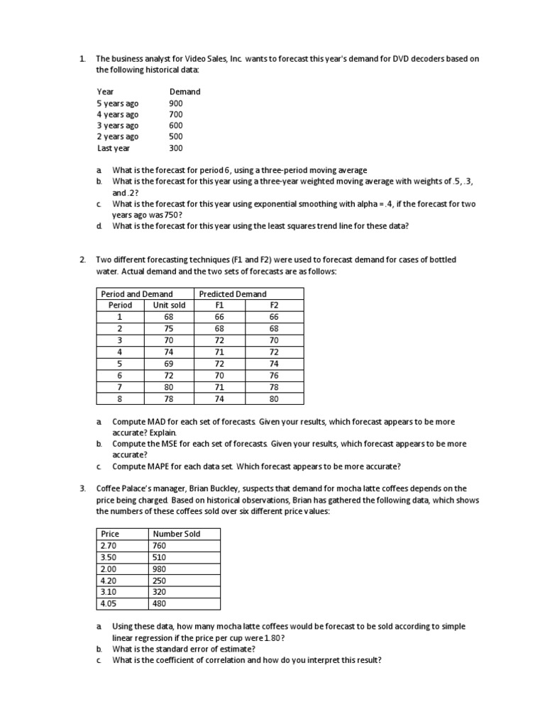 Assignment Forecasting Pdf Moving Average Forecasting