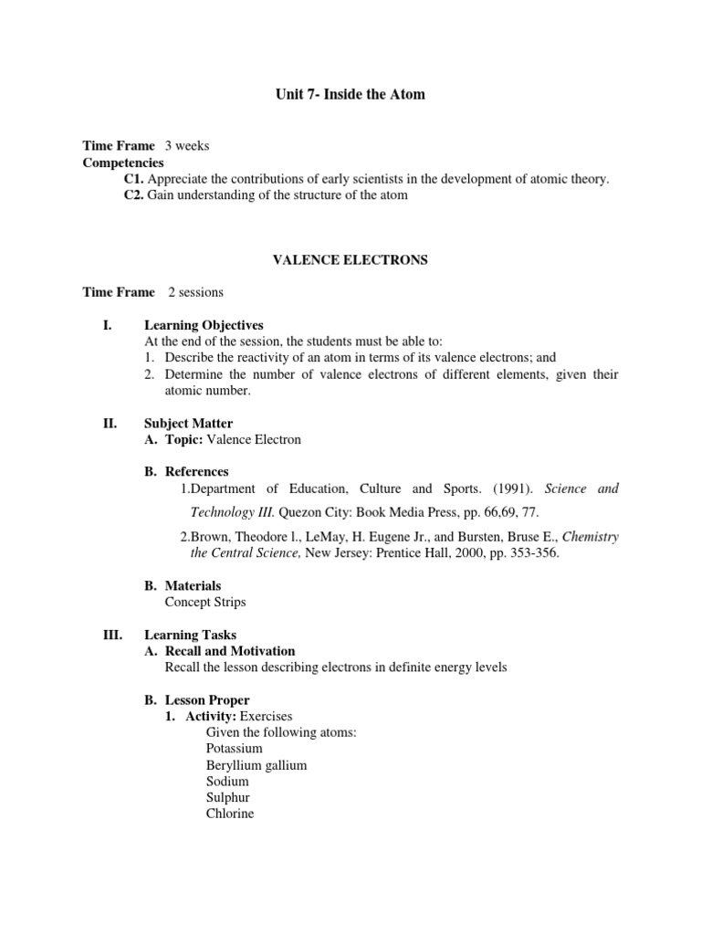 9 Valence Electrons | PDF | Atoms | Electron