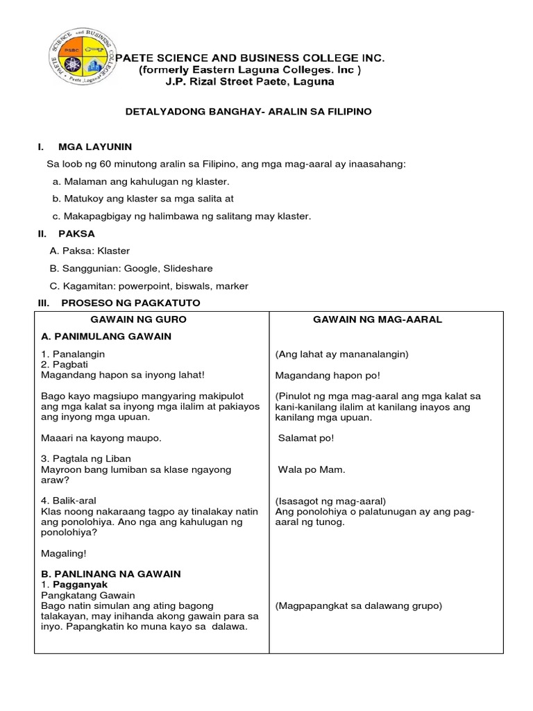 4 A's Lesson Plan | PDF